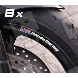 Honda Racing HRC small Wheel decals rim stripes 8 pcs. Laminated